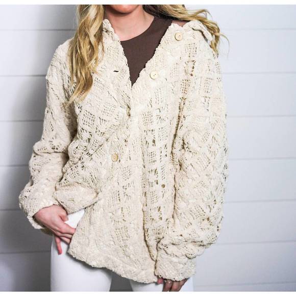 ILLA ILLA | Jackets & Coats | New Illa Illa Crochet Button Shacket In ...